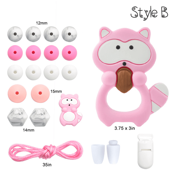 DIY Pacifier Clip & Teether - Raccoon – Peach Collective